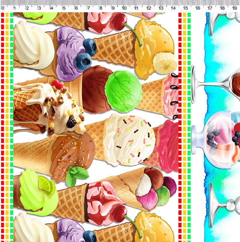 Marilinhas Tecidos – Tricoline 100% algodao – barrado sorvete - Pascoa ...